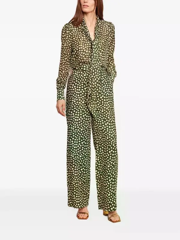 Cara Cara Mayflower Abstract-dot Linen Trousers