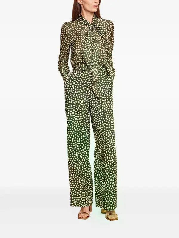 Cara Cara Mayflower Abstract-dot Linen Trousers