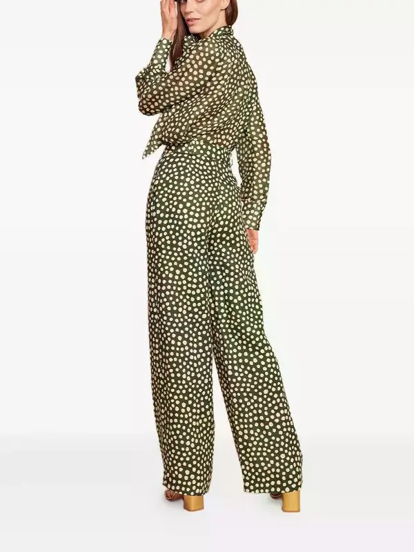 Cara Cara Mayflower Abstract-dot Linen Trousers