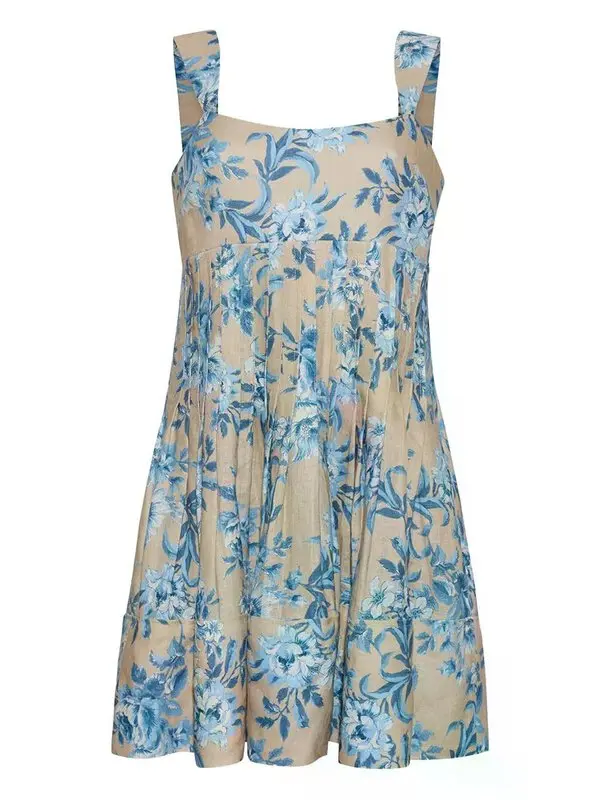Cara Cara Floral-print Mini Dress - Blue