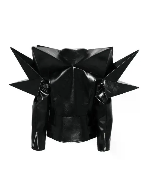 Junya Watanabe Spike-detail Leather Biker Jacket