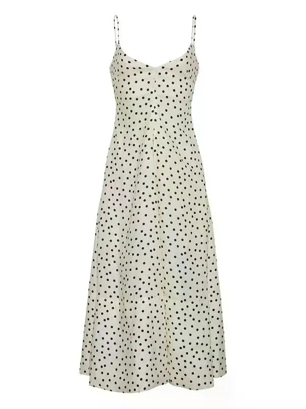 Cara Cara Polka-dot A-line Midi Dress - White