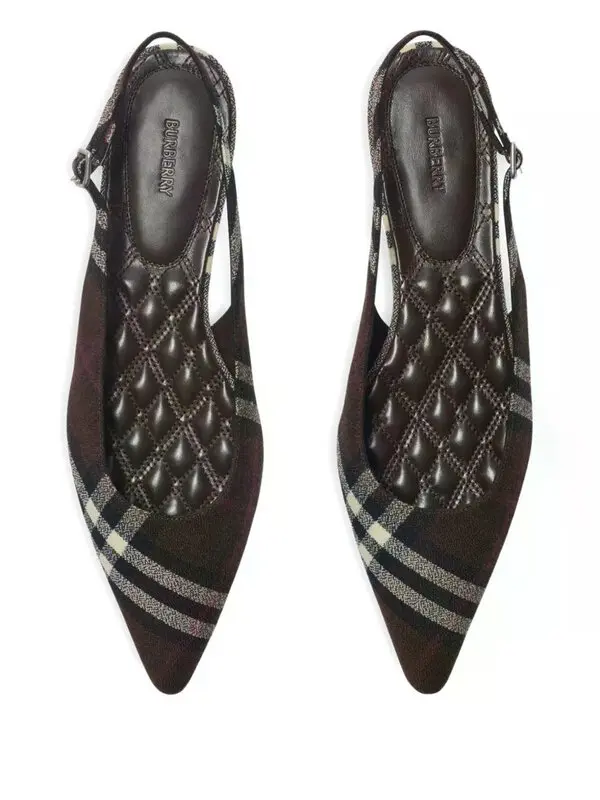Burberry Check Slingback Flat Pumps