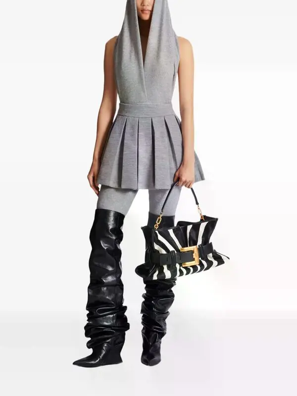 Balmain Pleated Knit Mini Skirt