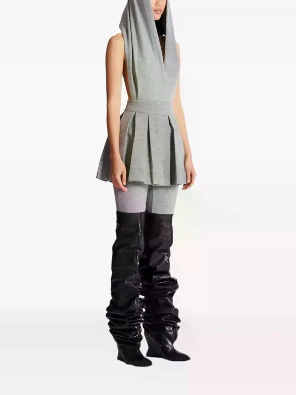 Balmain Pleated Knit Mini Skirt