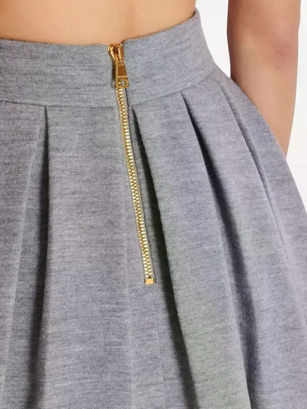 Balmain Pleated Knit Mini Skirt