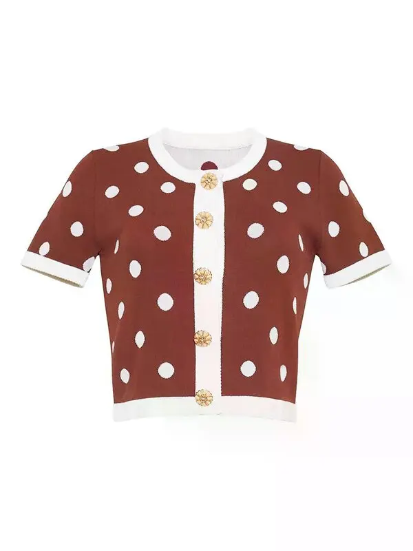 Cara Cara Polka-dot Buttoned Cardigan