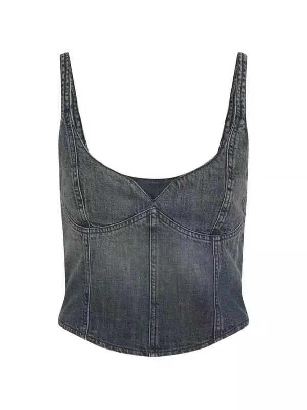 Balenciaga Denim Bustier Top - Blue
