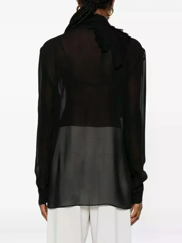 Alberta Ferretti Ruffled Long-sleeve Blouse