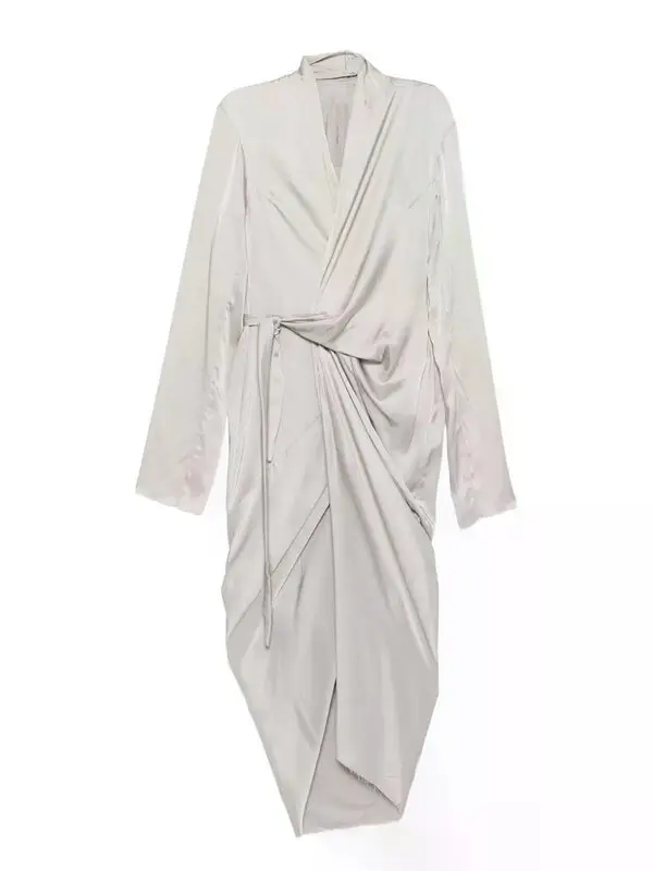 Rick Owens Draped Wrap Midi Dress - Grey