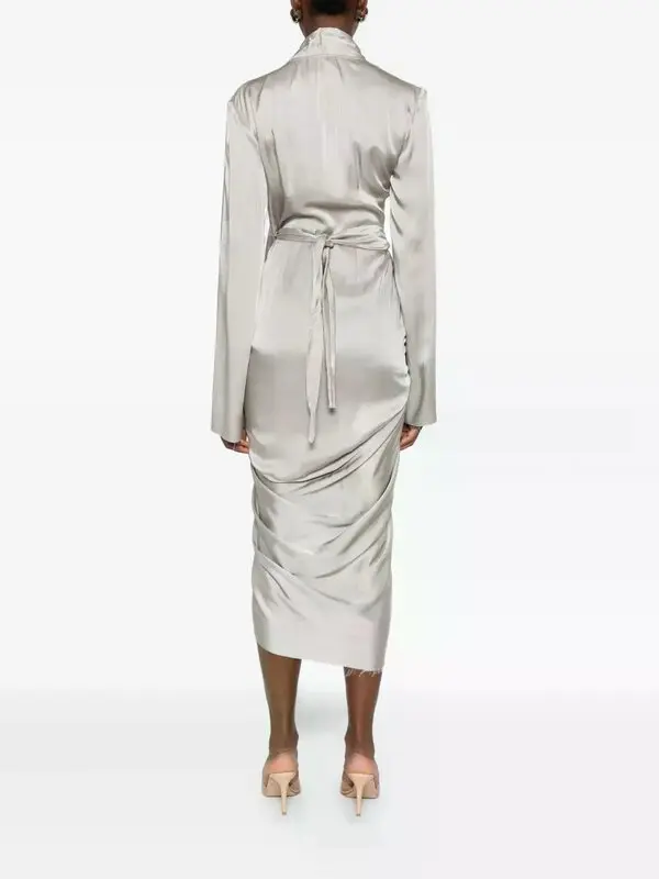 Rick Owens Draped Wrap Midi Dress - Grey
