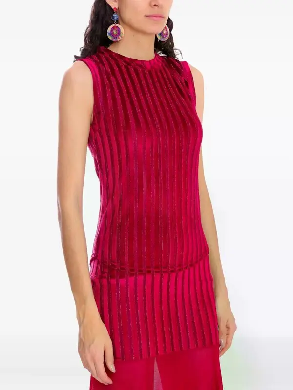 AMIR SLAMA Striped Mock-neck Top