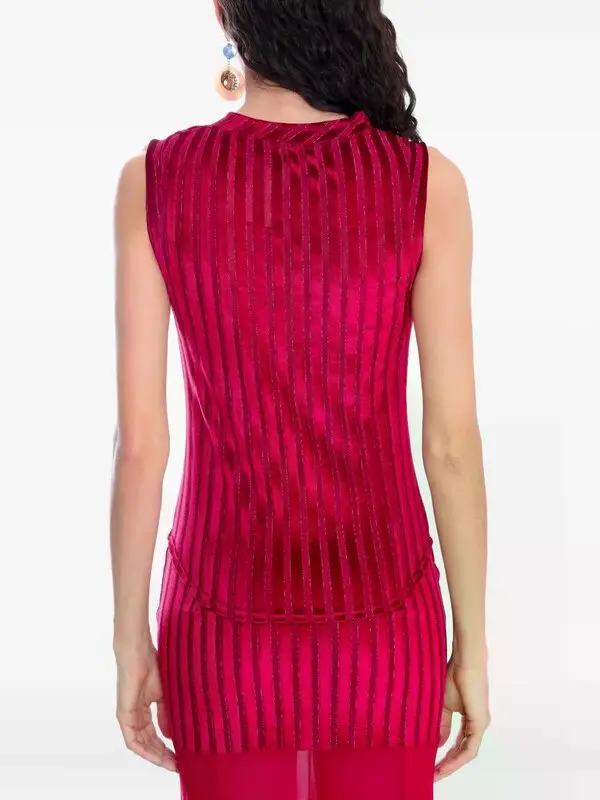 AMIR SLAMA Striped Mock-neck Top