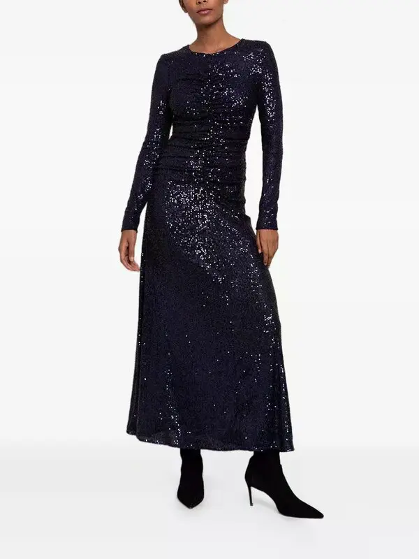 Cara Cara Sequin Long-Sleeve Dress - Blue | Editorialist