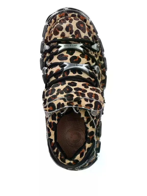NEW ROCK Leopard-print Platform Sneakers - Neutrals