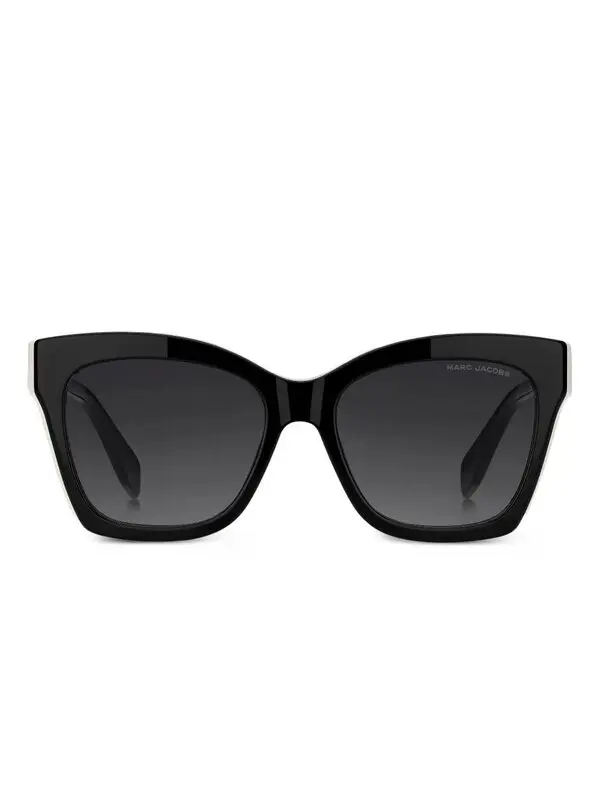 Marc Jacobs Logo-plaque Square-frame Sunglasses - Black
