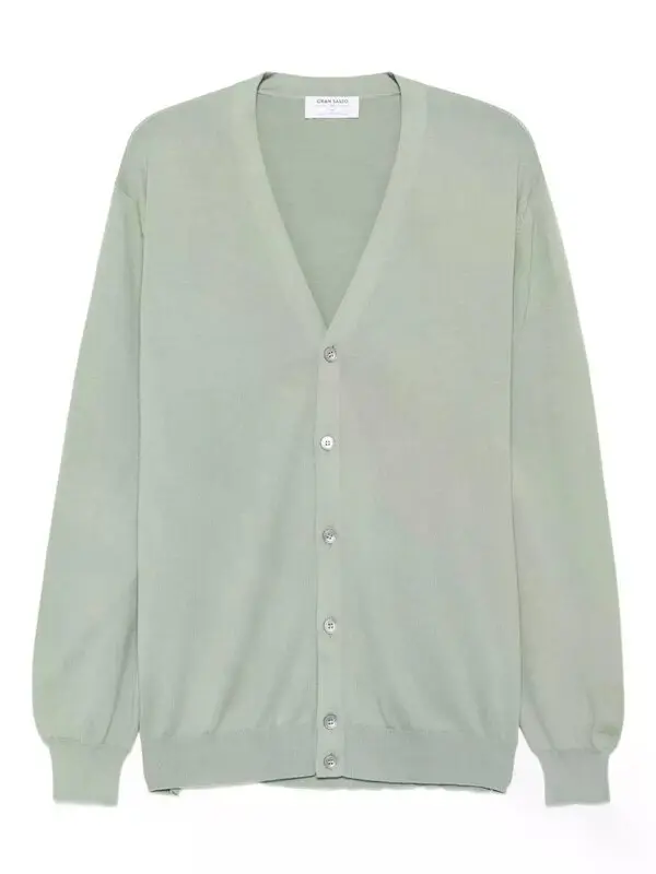 GRAN SASSO V-neck Button Cardigan - Green