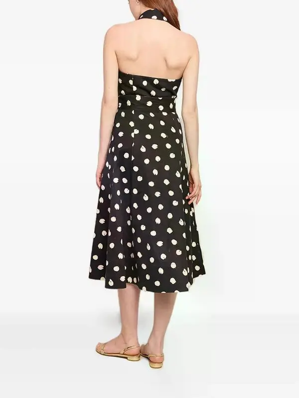 Cara Cara Halterneck Polka-dot Dress