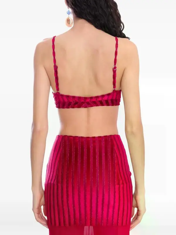 AMIR SLAMA Striped Crop Top