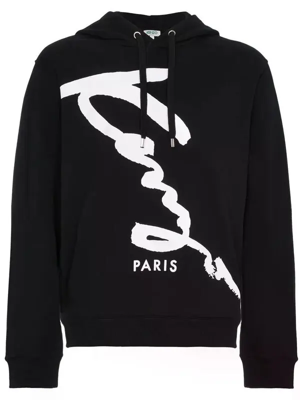 Kenzo Signature Print Hoodie - Black