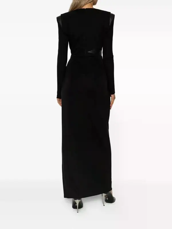 Versace Shoulder-pad Slit Maxi Dress
