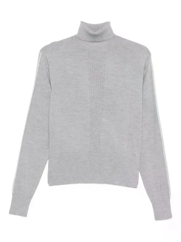 Patrizia Pepe Roll-neck Ribbed Sweater - Grey