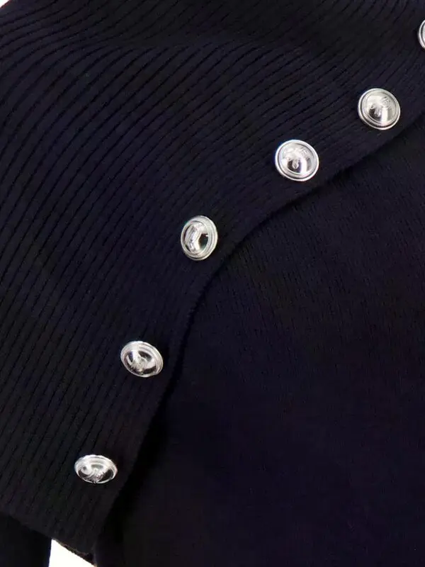 Rabanne Button-embellished Cowl-neck Dress