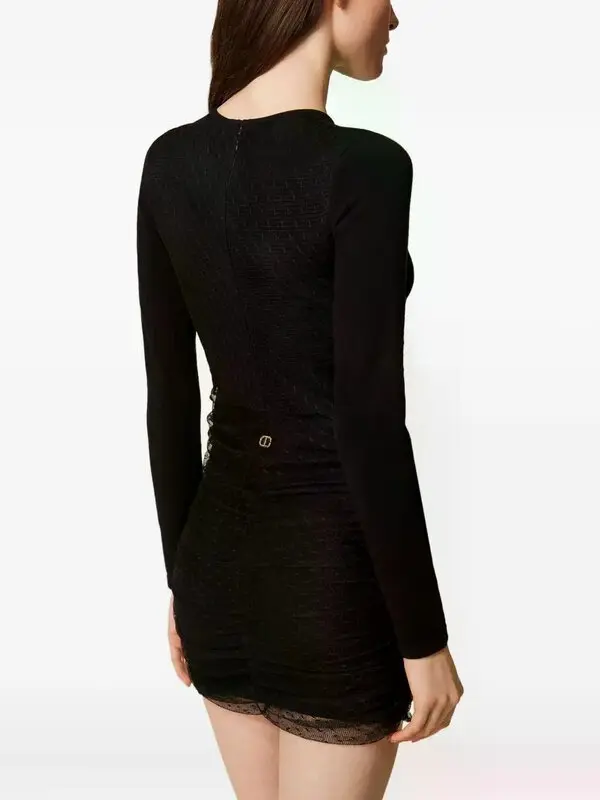 TWINSET Tulle-paneled Knitted Dress