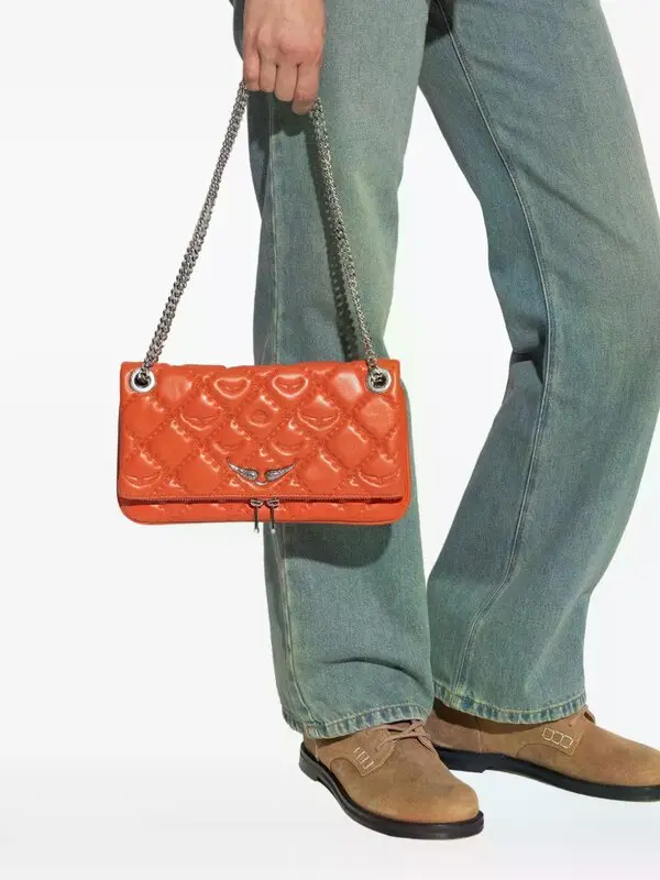 Zadig&Voltaire Rock Ii Quilted Monogram Shoulder Bag - Orange