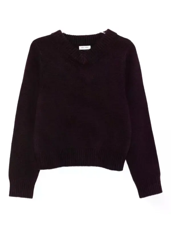 Soft Goat Knit Chunky V-neck - Red