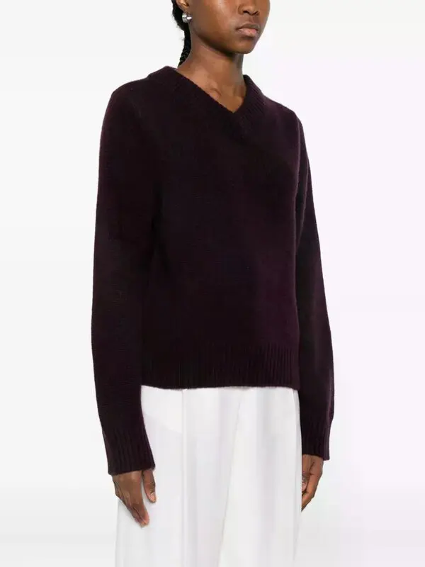 Soft Goat Knit Chunky V-neck - Red