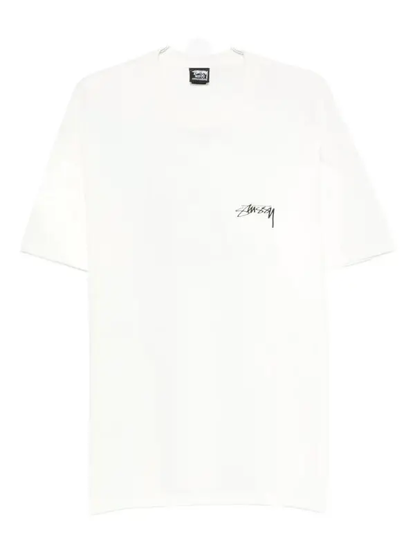 StÜssy Logo-print T-shirt - Neutrals