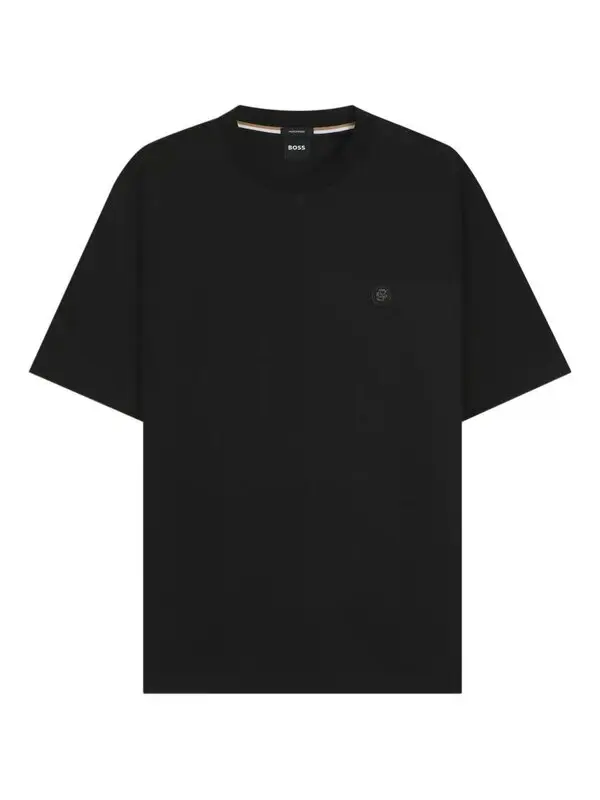 BOSS Logo-plaque Cotton T-shirt - Black