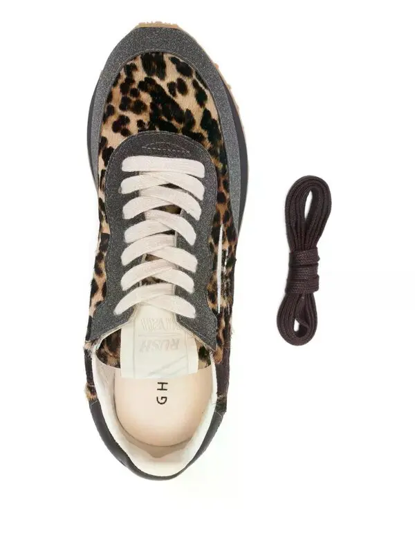 GHOUD VENICE Animal-print Panelled Sneakers - Brown