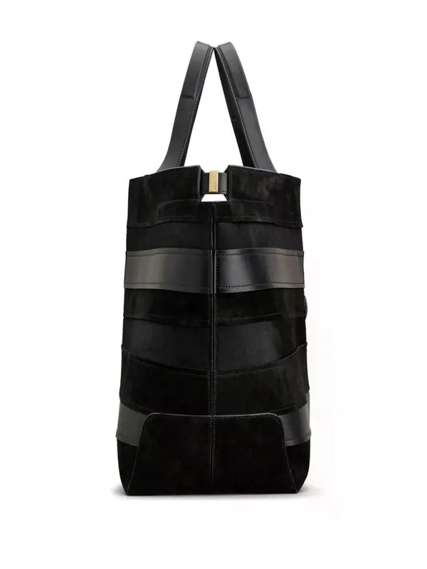 TOD'S Leather-suede Striped Tote Bag