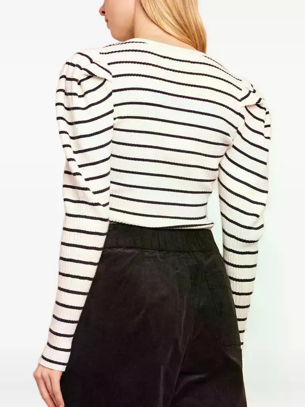 Cara Cara Puff-sleeve Striped Top