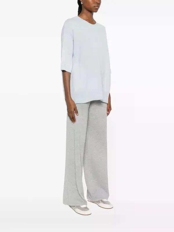 LISA YANG Cashmere Short Sleeve Top - Blue