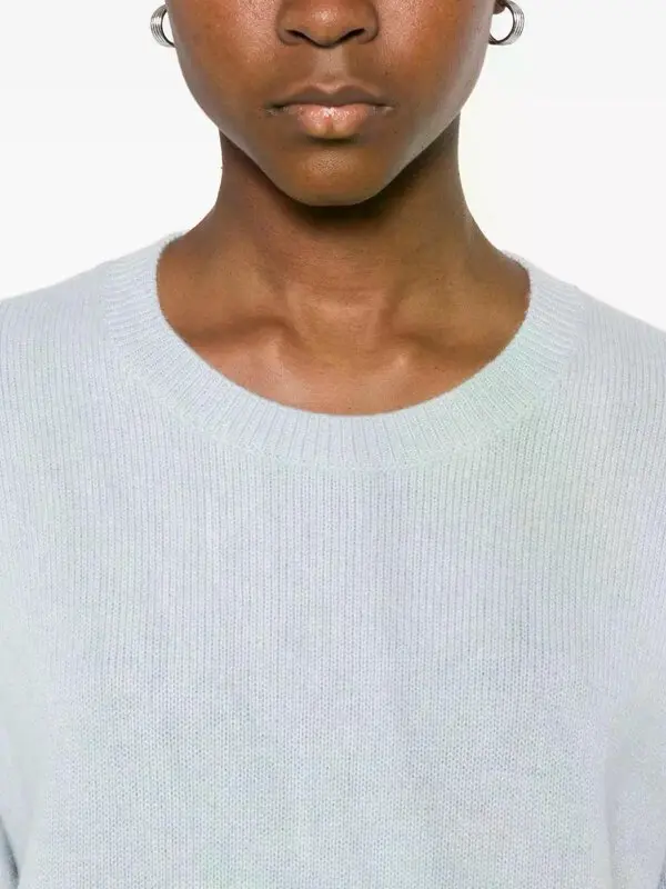 LISA YANG Cashmere Short Sleeve Top - Blue