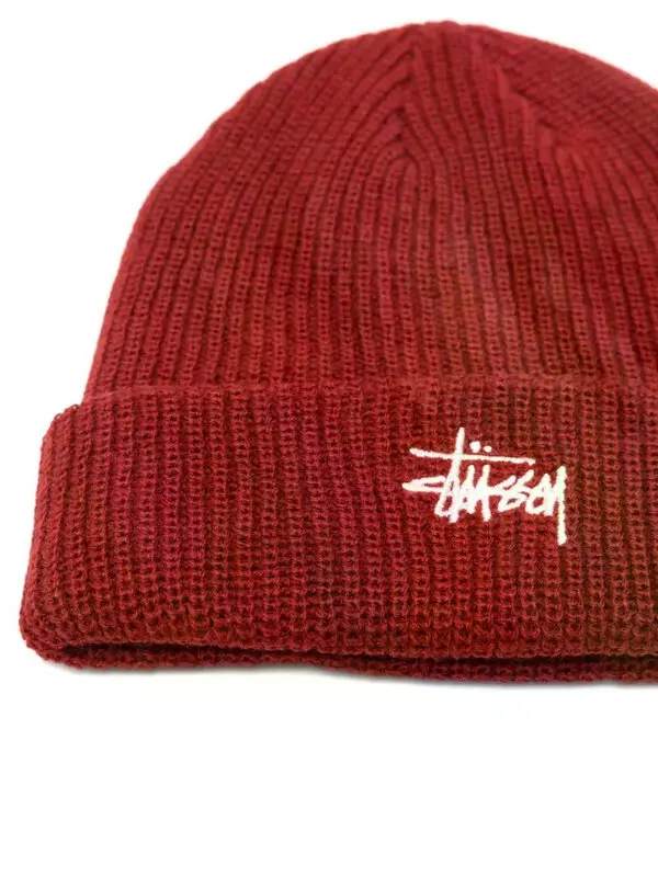 StÜssy Logo-embroidered Beanie - Red