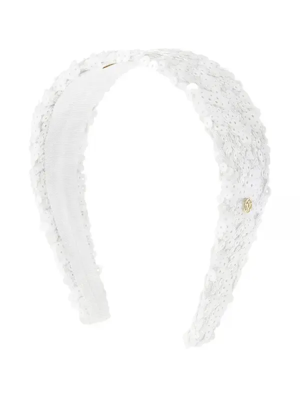 MAISON MICHEL Elizabeth Headband - White