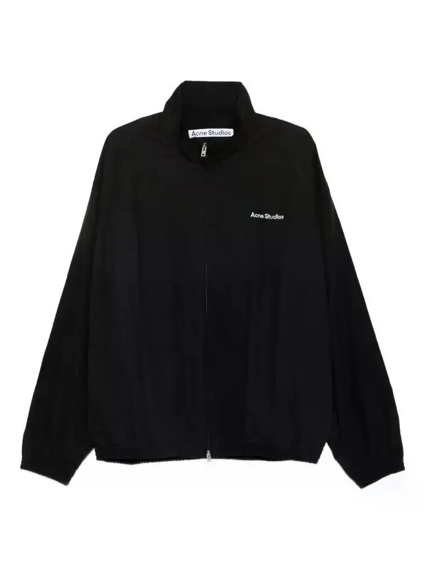 Acne Studios Washed Logo Zip Jacket - Black