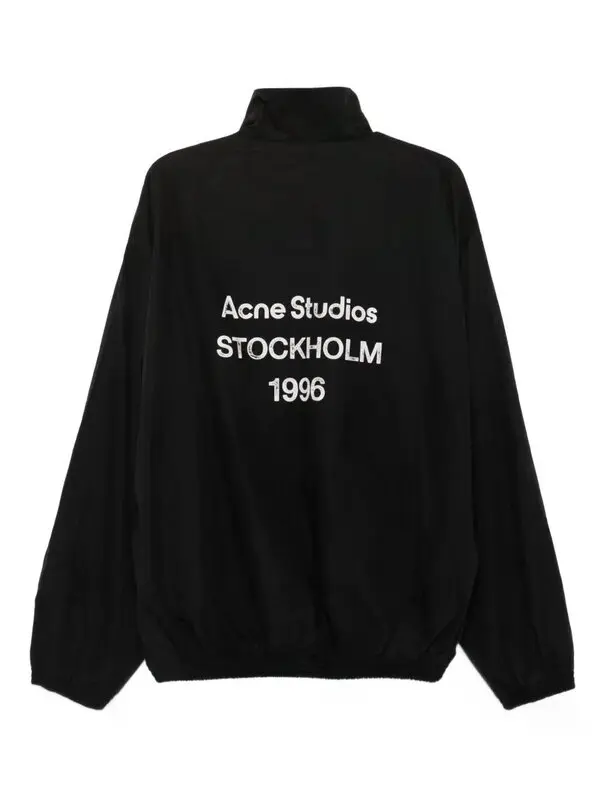 Acne Studios Washed Logo Zip Jacket - Black