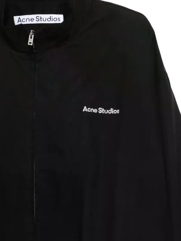 Acne Studios Washed Logo Zip Jacket - Black
