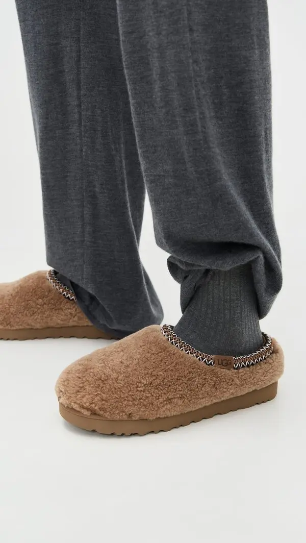 UGG Tasman Maxi Curly Slippers - Chestnut