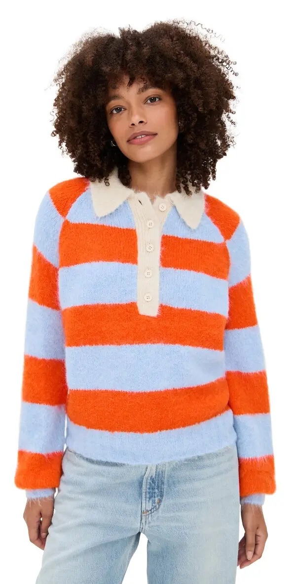 THE TINY BIG SISTER Striped Knit Polo