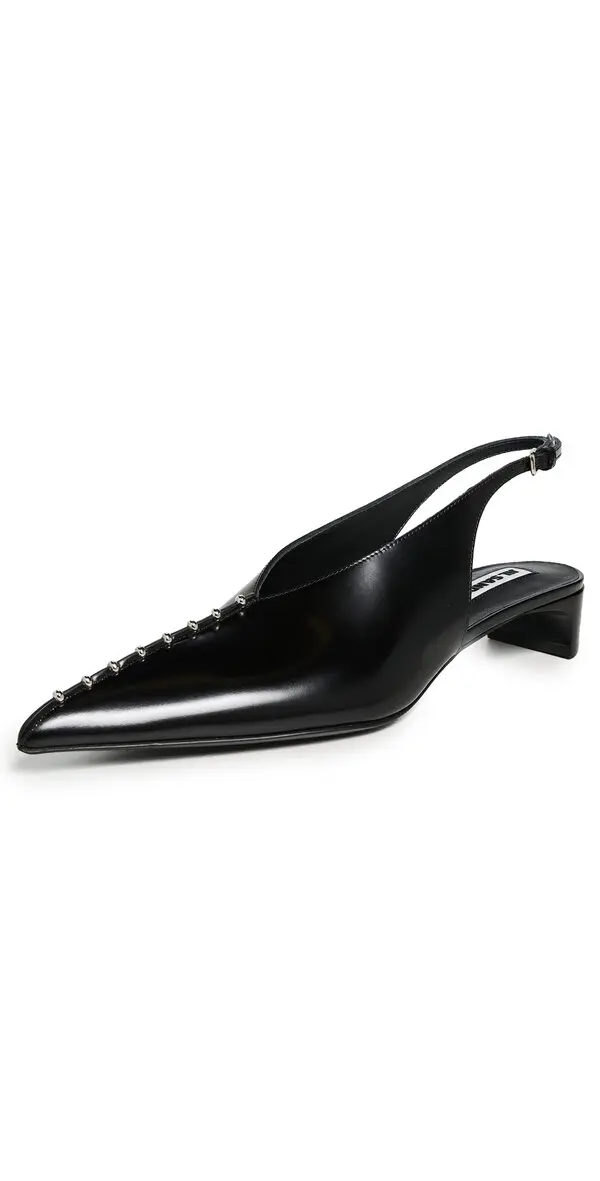 JIL SANDER Slingback Kitten Heel Pumps - Black