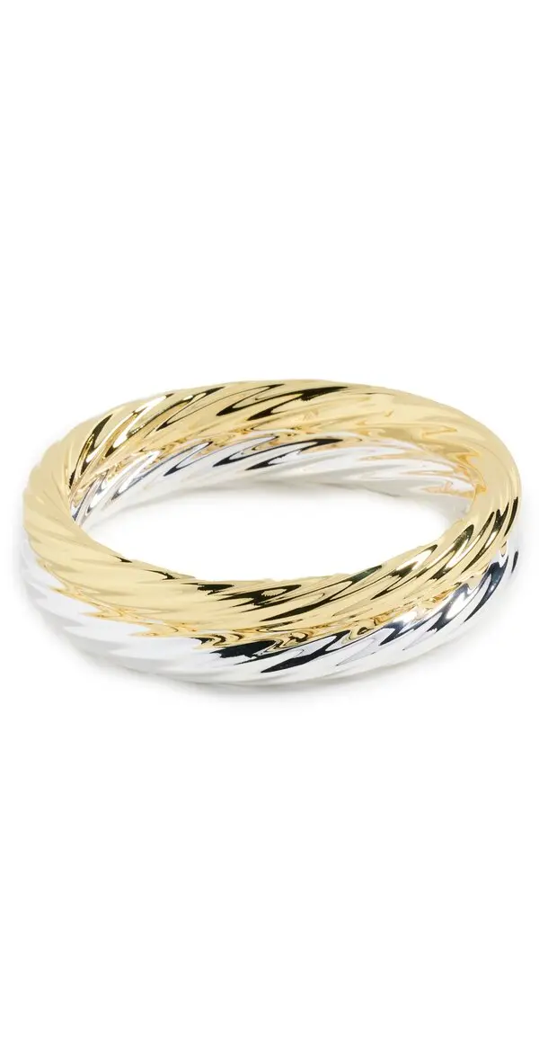 Argento Vivo Twist Bangle Set - Gold/silver