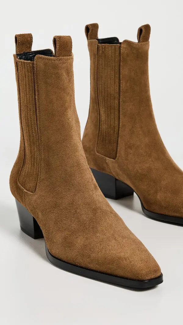 AeydĒ Agata Cow Suede Chelsea Boots - Tobacco