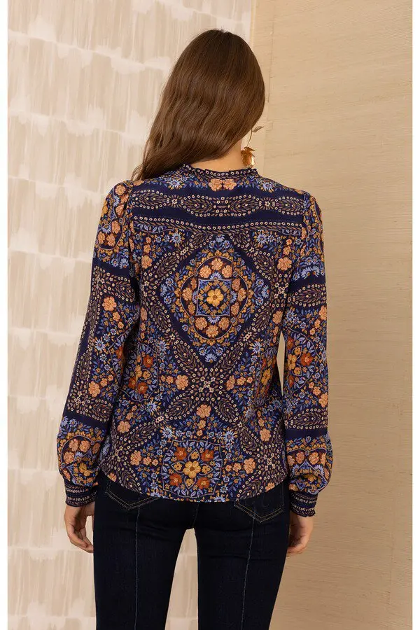 Hale Bob Raina Silk Blouse - Black