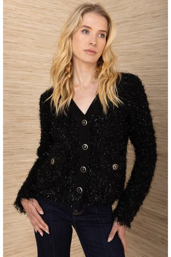 Hale Bob Madalyn Boucle Cardigan - Black